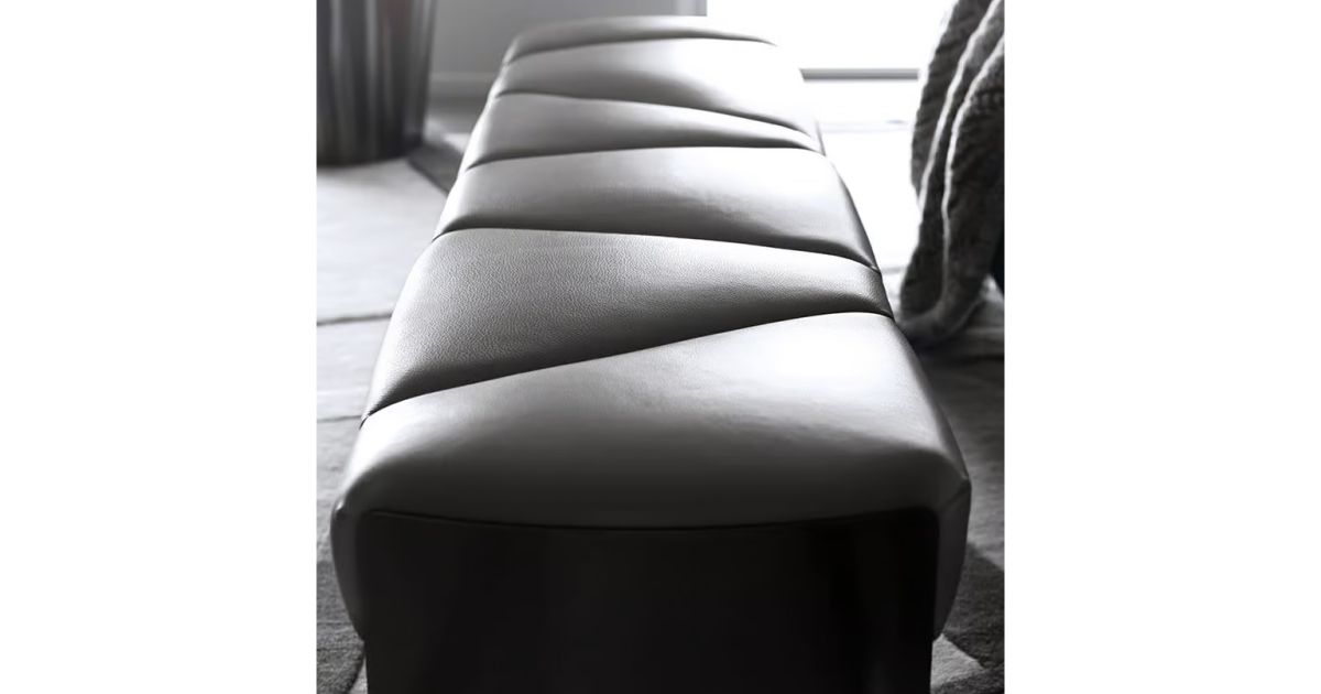 giorgio mirage upholstered banch with steel nickel base